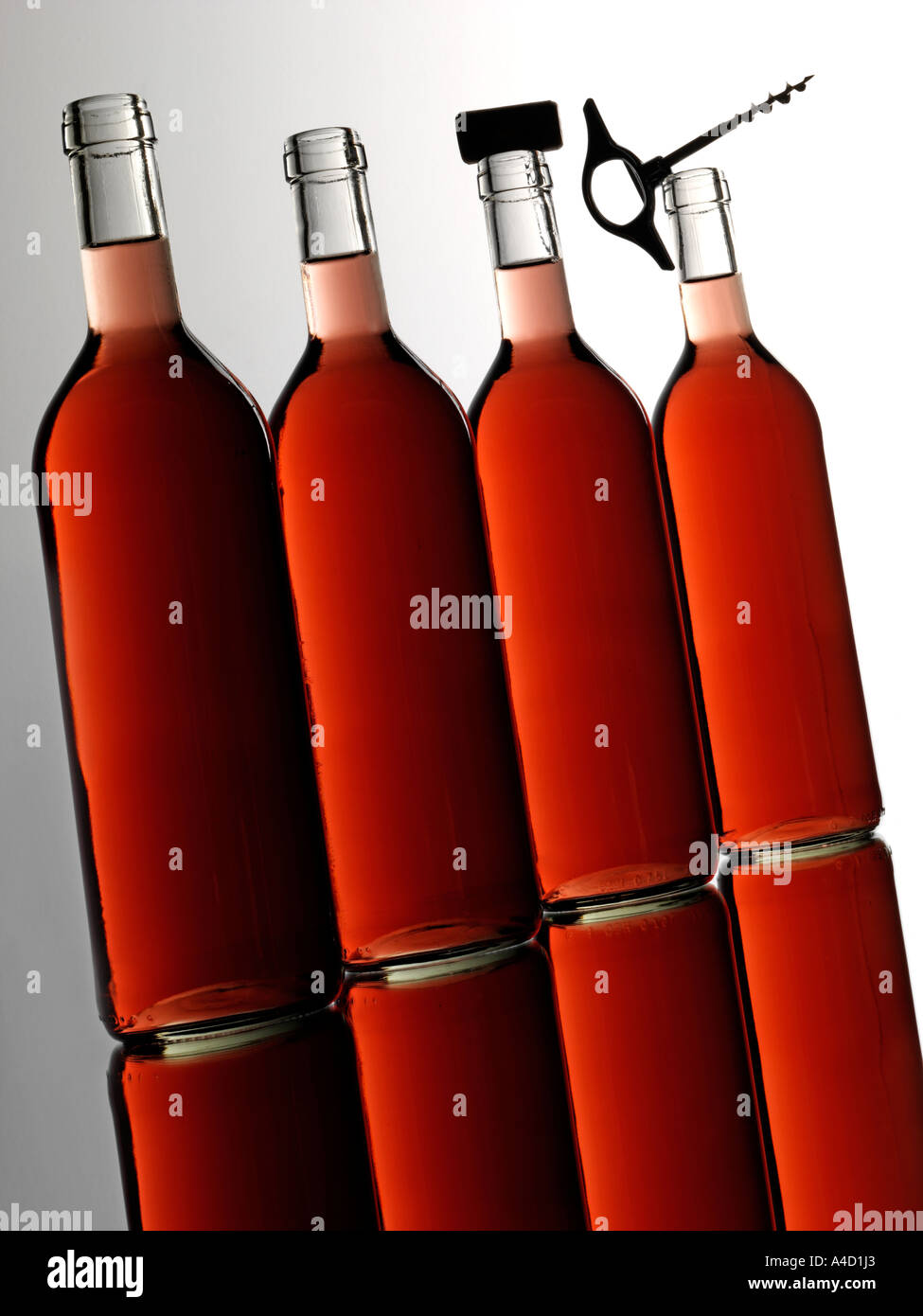 FOUR RED WINE BOTTLES Stock Photo - Alamy