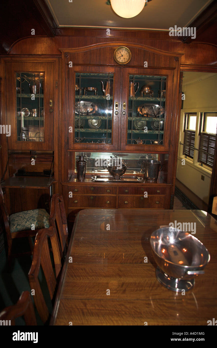 Inside the dining room carriage of the Presidential train, Havana, La ...