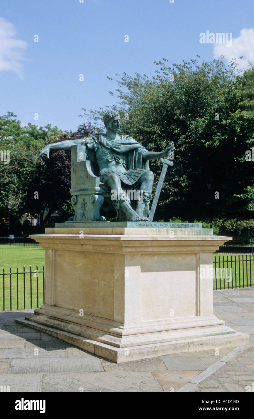 Statue of Emperor Constantine outside York Minster UK Stock Photo - Alamy