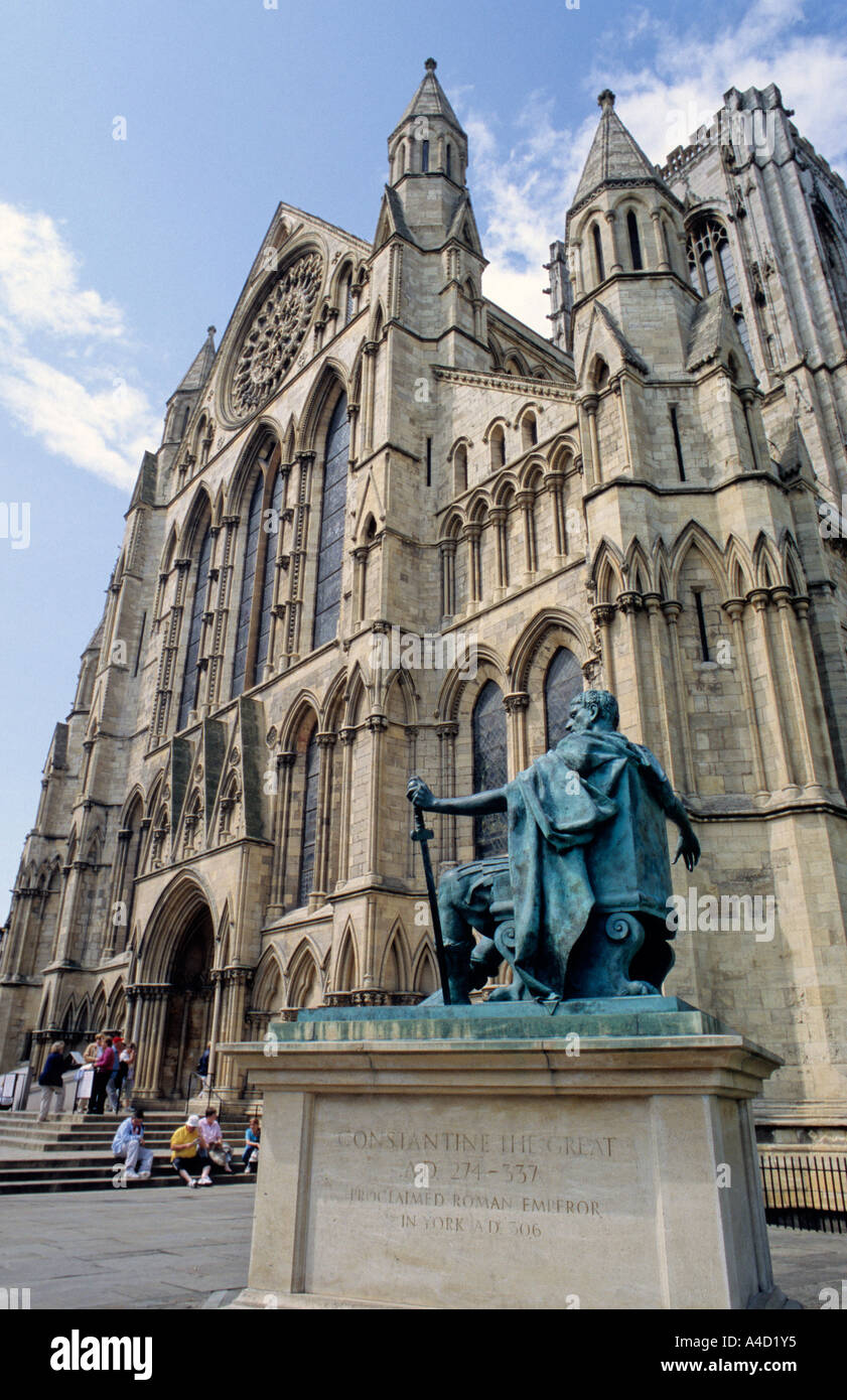 Statue of Emperor Constantine outside York Minster UK Stock Photo - Alamy