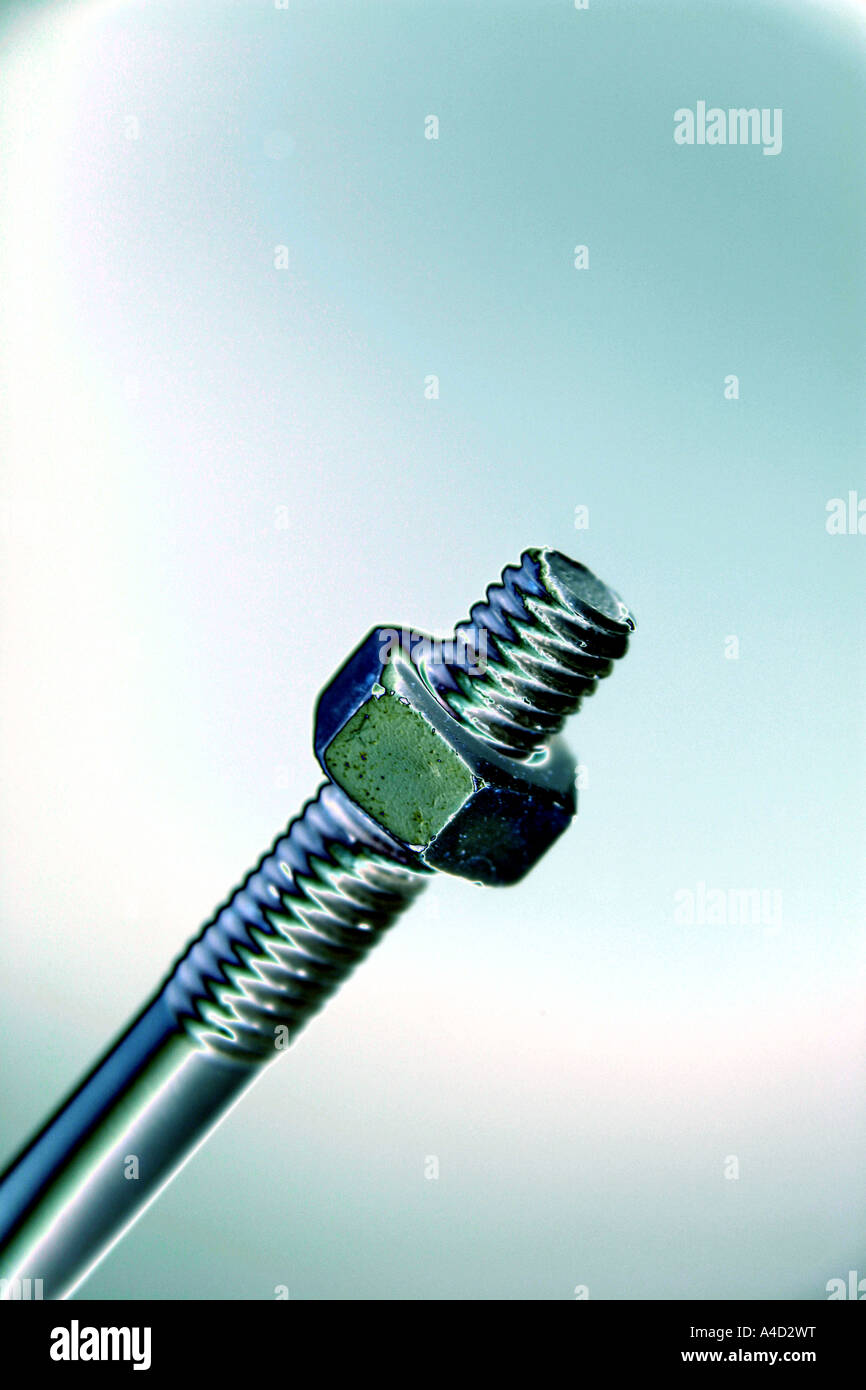 Nut on bolt Stock Photo - Alamy