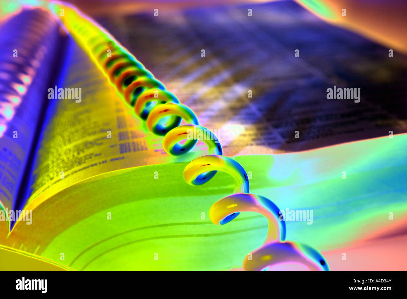 Telephone cord and phonebook Stock Photo - Alamy