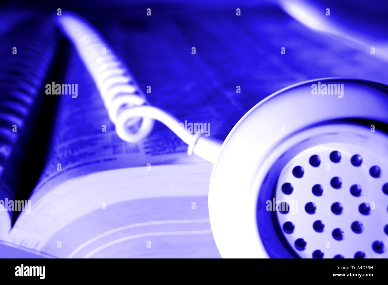 Telephone receiver and directory Stock Photo - Alamy