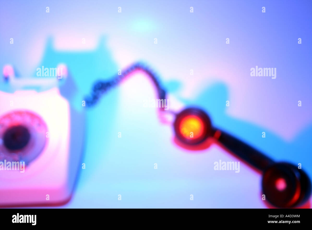 Rotary-dial telephone off the hook Stock Photo - Alamy