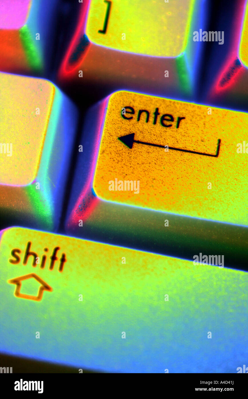 Enter key on computer keyboard Stock Photo - Alamy