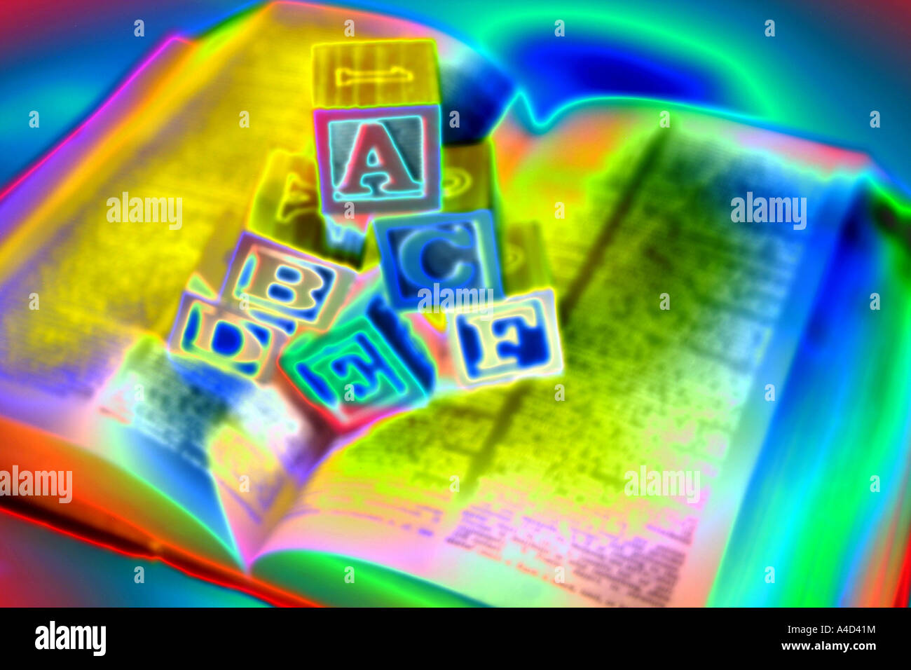 Blocks on book Stock Photo - Alamy