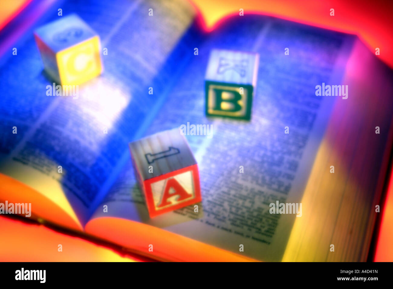 Blocks on book Stock Photo - Alamy