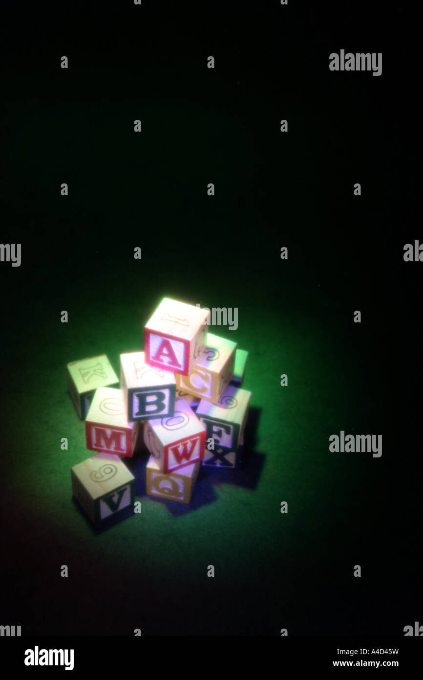 Alphabet blocks stacked abc hi-res stock photography and images - Alamy
