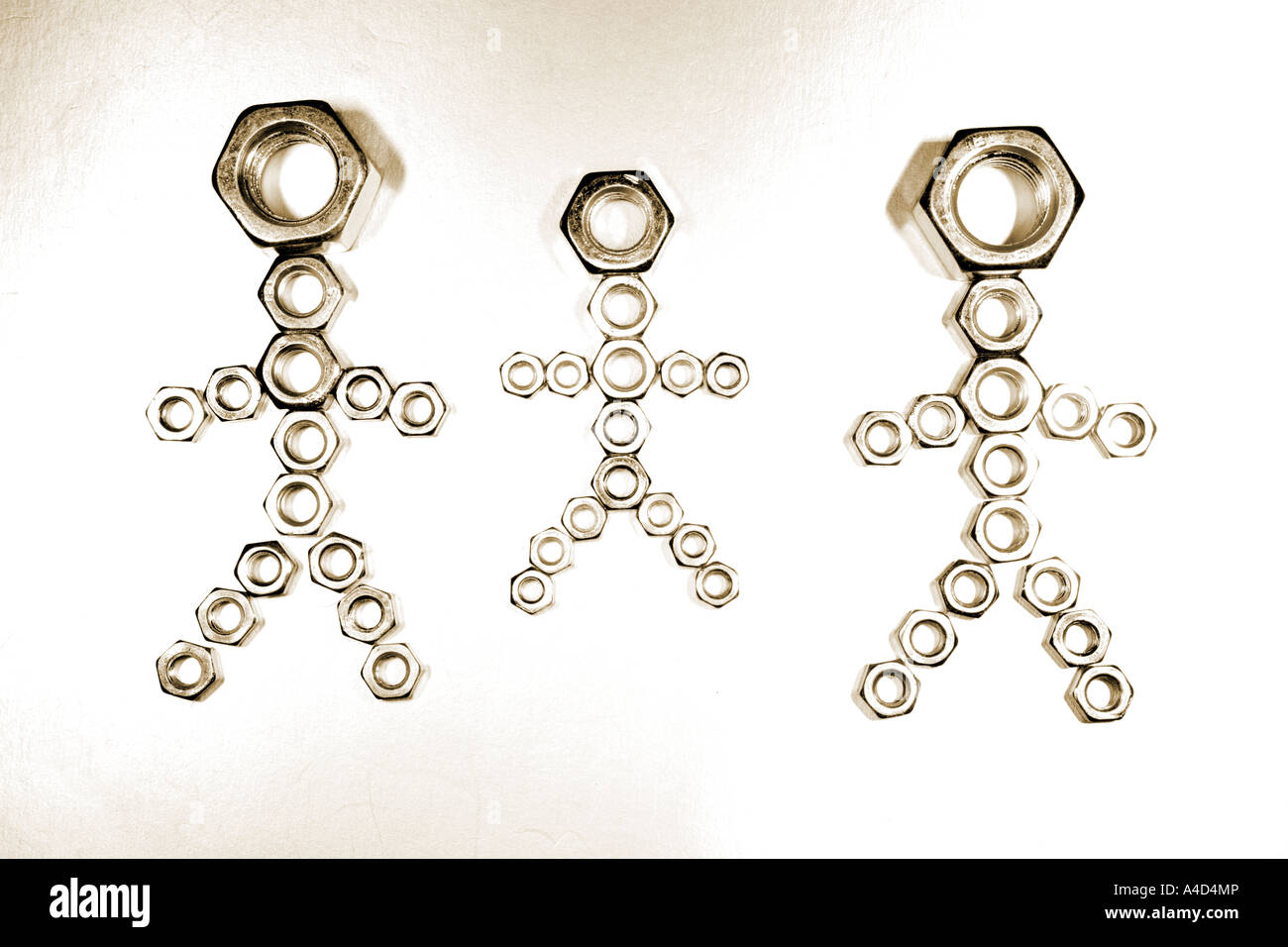 People made from metal nuts Stock Photo - Alamy