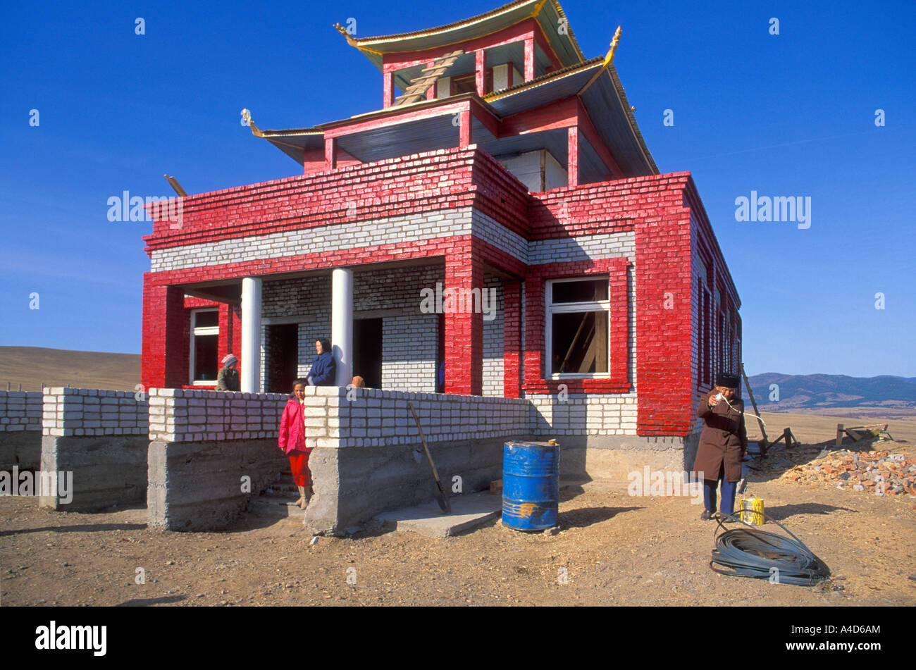 July 1992 Buriat Man Making Libations of Milk Around Atsagat buddist ...