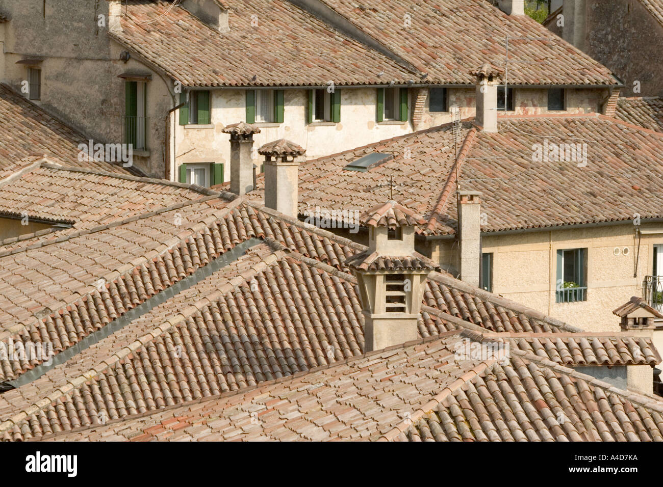 Terracotta tiled rooves in Asolo, Veneto, Italy Stock Photo - Alamy