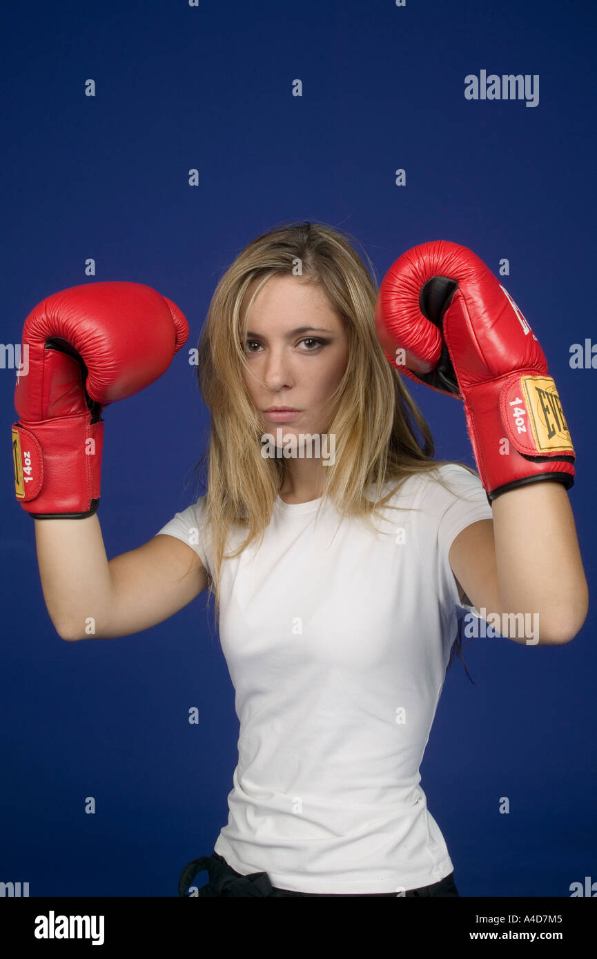 Woman winning boxing exercise hi-res stock photography and images - Alamy
