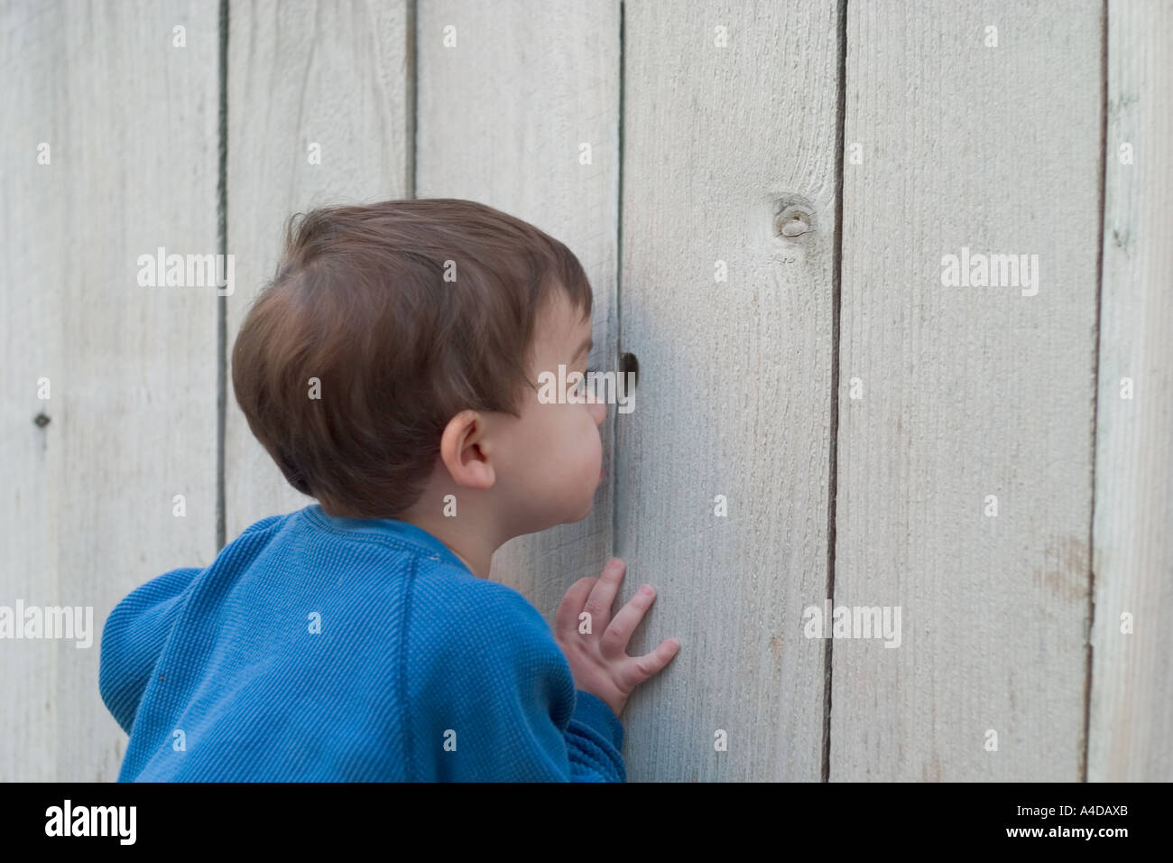 Looking through a fence Stock Photo - Alamy
