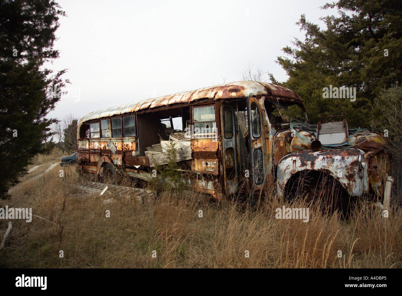 Old broken down bus hi-res stock photography and images - Alamy