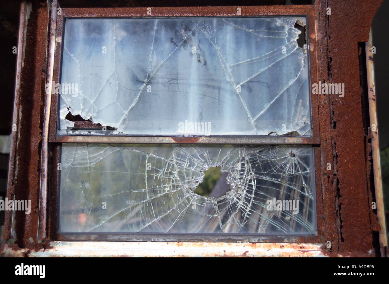 Rusty broken window Stock Photo - Alamy