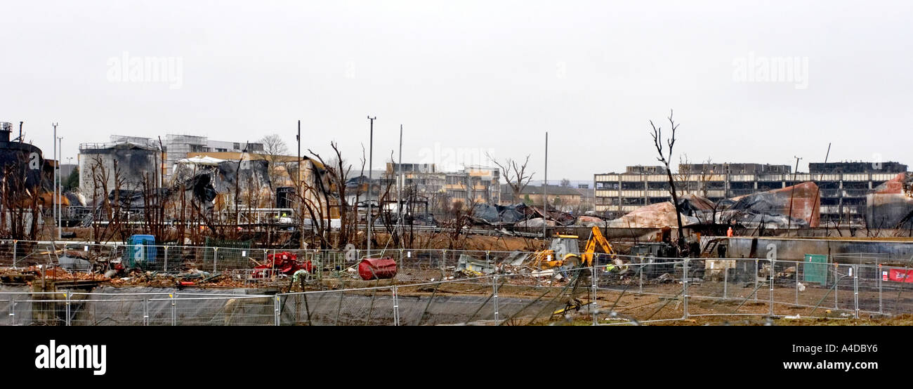 Buncefield Oil Depot Fire aftermath Hemel Hempstead Hertfordshire Stock ...