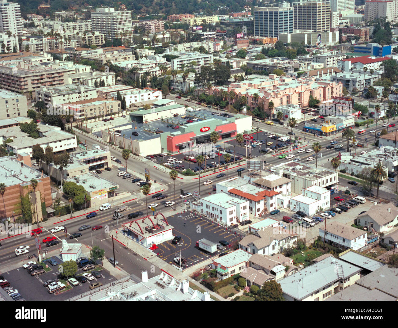 Aerial View of Sunset Boulevard In Hollywood, California, USA Stock ...