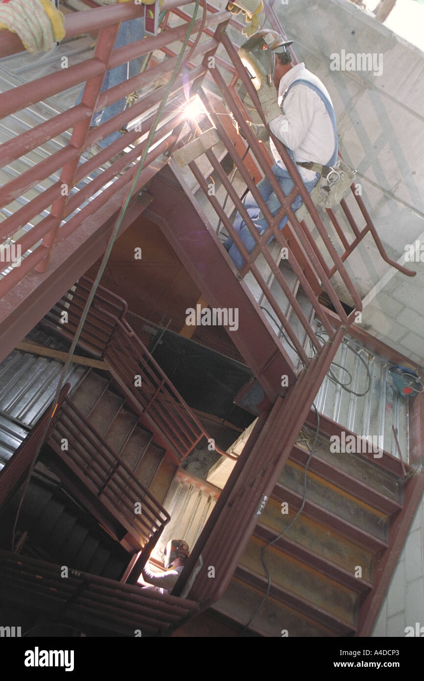 Construction - Welding Metal Railings Stock Photo - Alamy