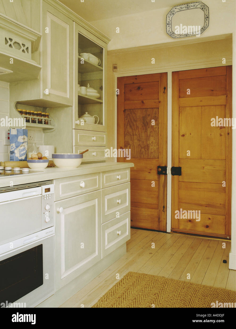 Kitchen Double Doors Stock Photo - Alamy