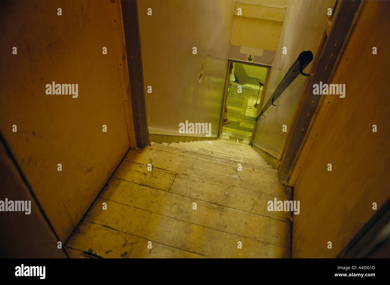 A staircase in a hostel for the homeless London Stock Photo - Alamy