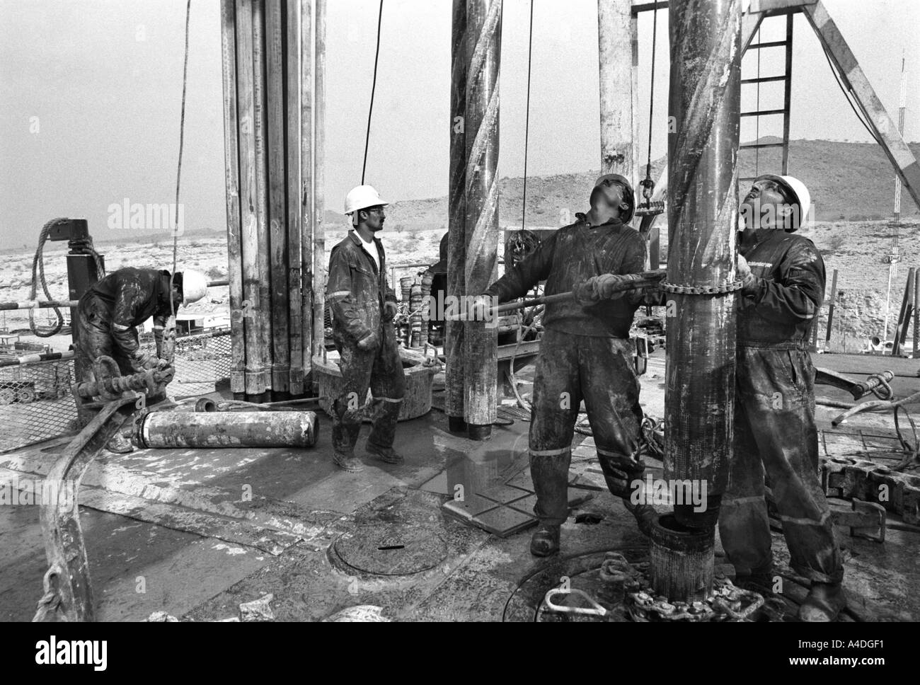 Drilling rig, Dumbar oil fields in the Kirthar National Park, Pakistan ...