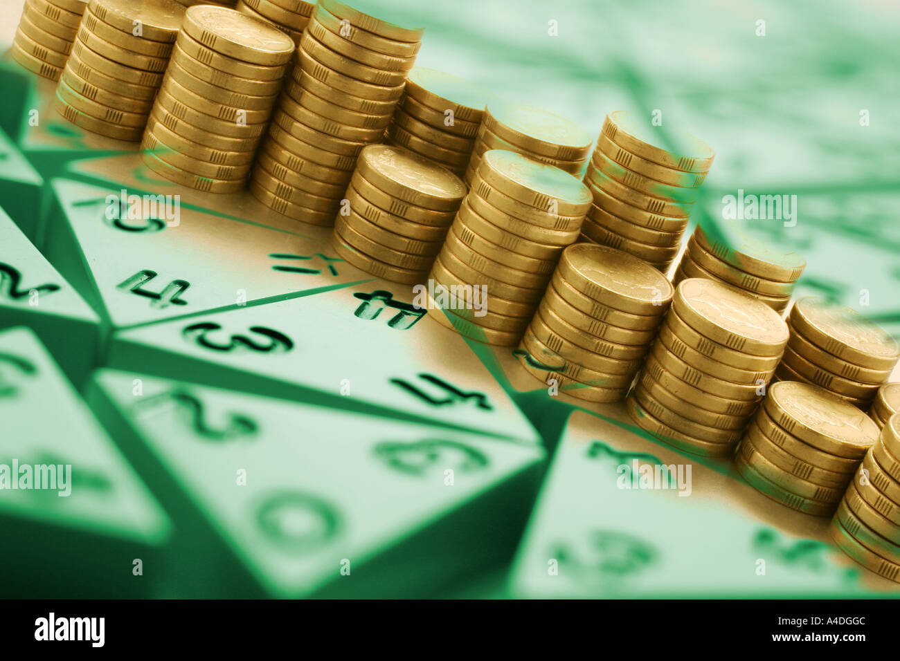 Coins and Number Puzzle Game Stock Photo - Alamy