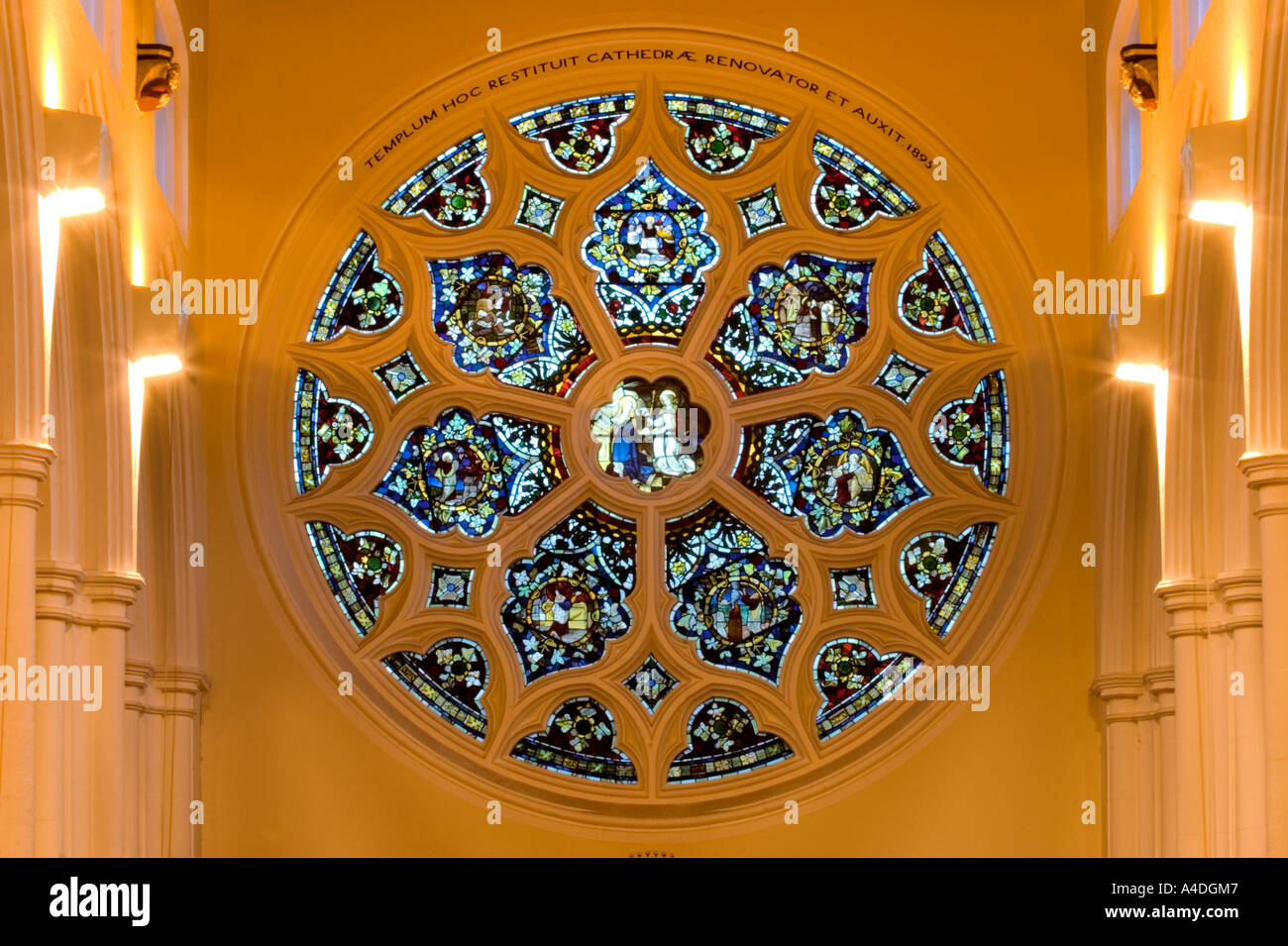Rose Window St Peter's Parish Church St Albans Hertfordshire Stock ...
