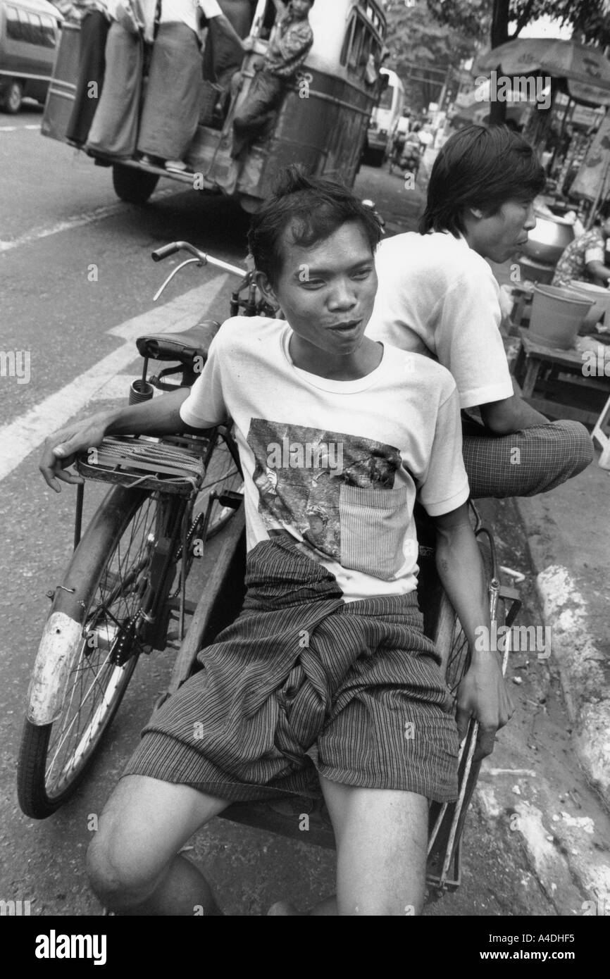 Myanmar street not yangon not railway Black and White Stock Photos ...