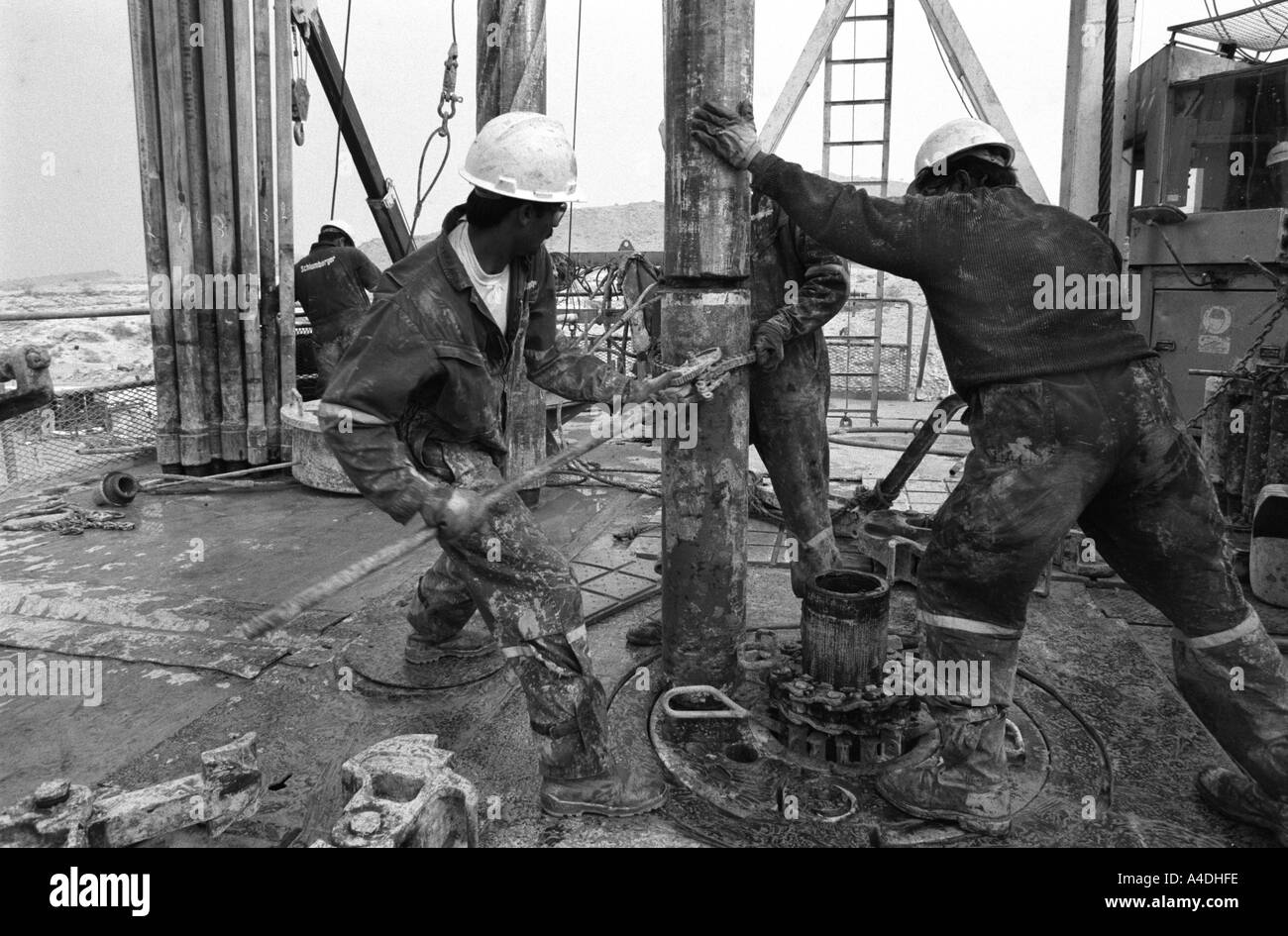 Drilling rig, Dumbar oil fields in the Kirthar National Park, Pakistan ...