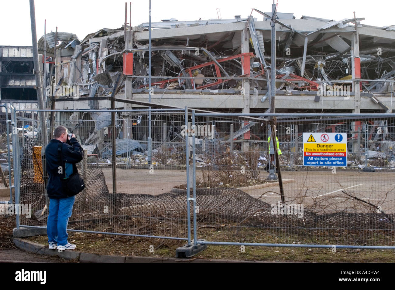 Destroyed Office building Buncefield Oil Depot Fire aftermath Hemel ...