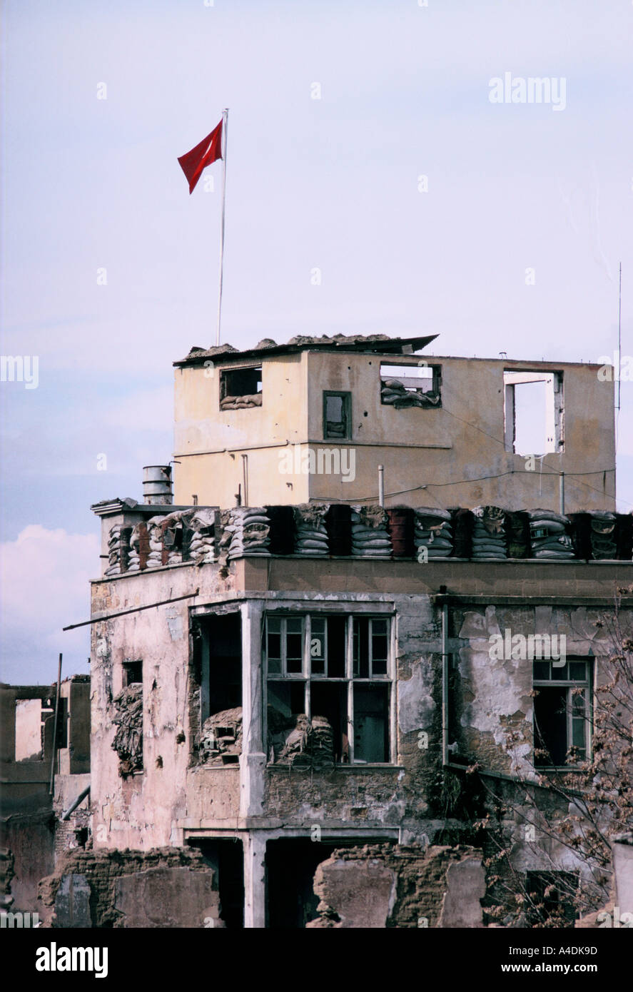 A Turkish army post on the green line in Nicosia, Northern Cyprus Stock ...