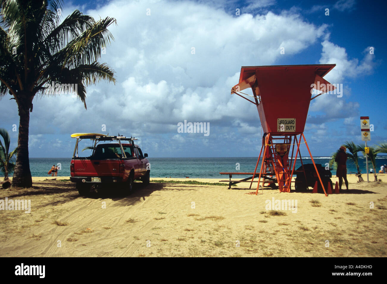 Classic beach scene Hawaii Stock Photo - Alamy