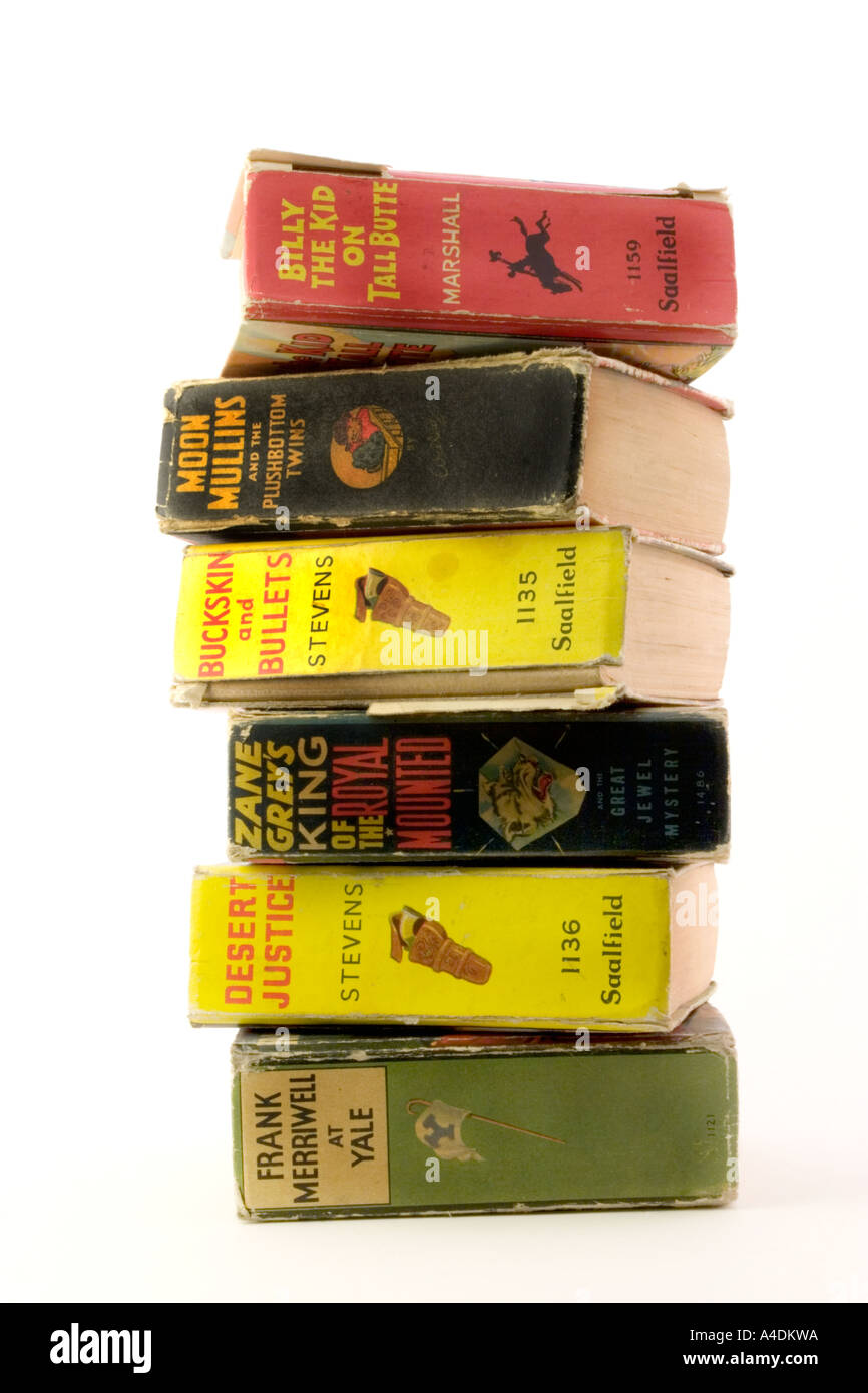 Little Big books Six in stack Stock Photo - Alamy