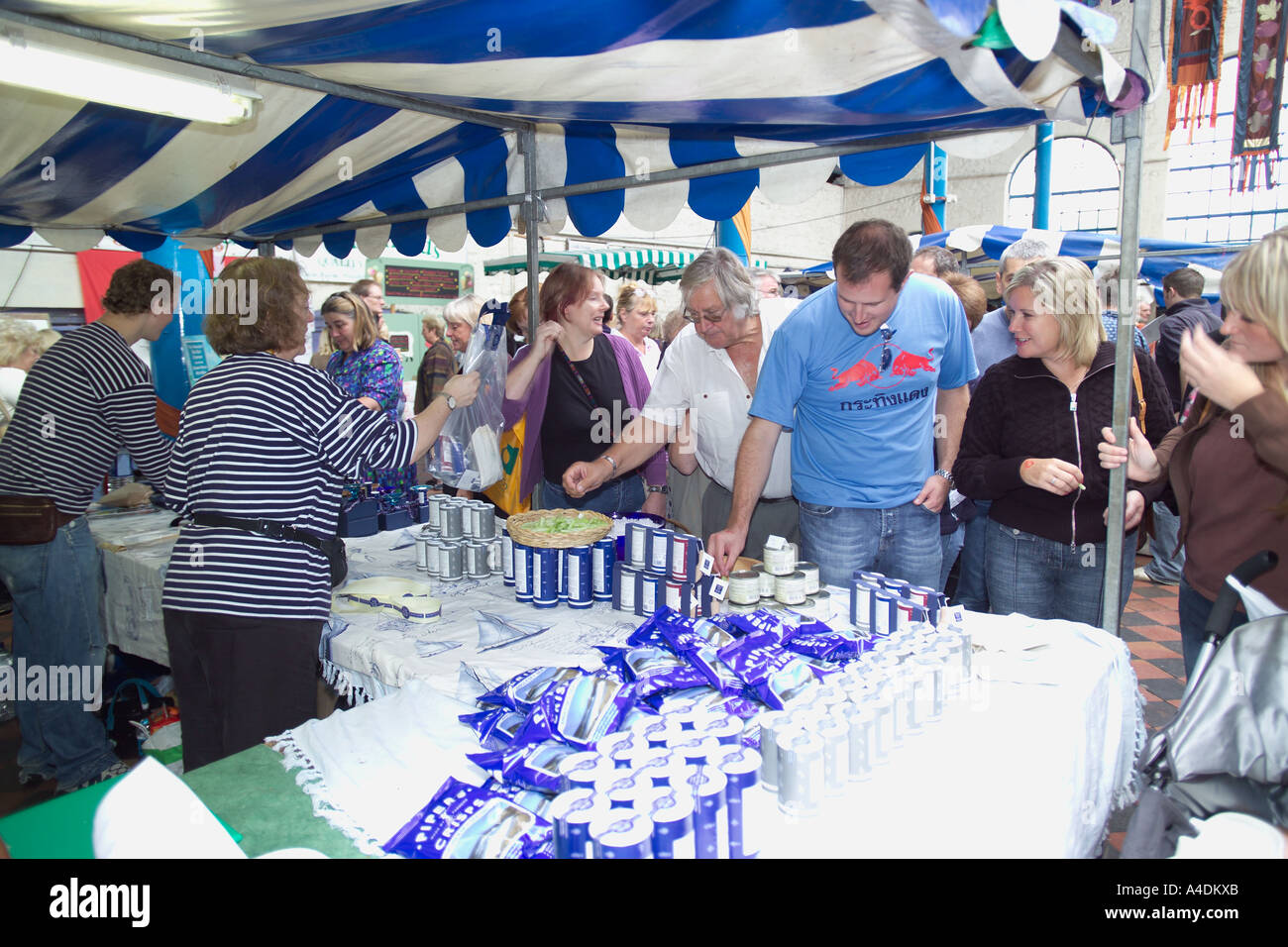 People at Food Stall Food Festival Abergavenny Monmouthshire South East ...