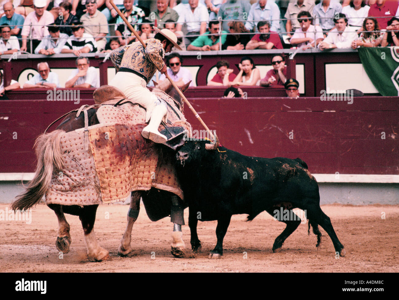 A matador fighting in the arena, Las Ventas, Madrid, Spain Stock Photo ...