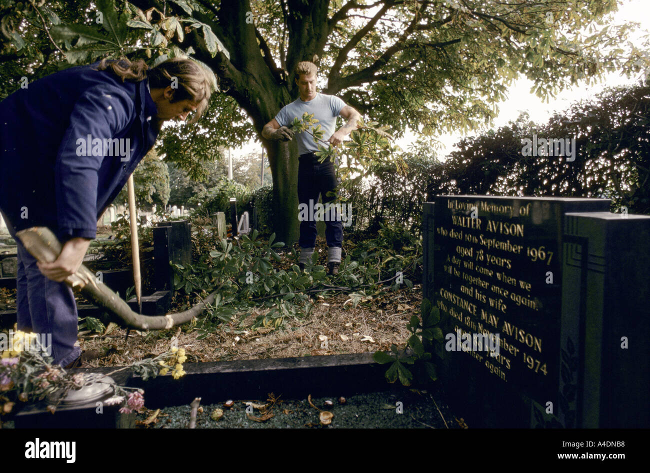 Inmates working clearing the ground, North Sea Camp open prison Stock ...