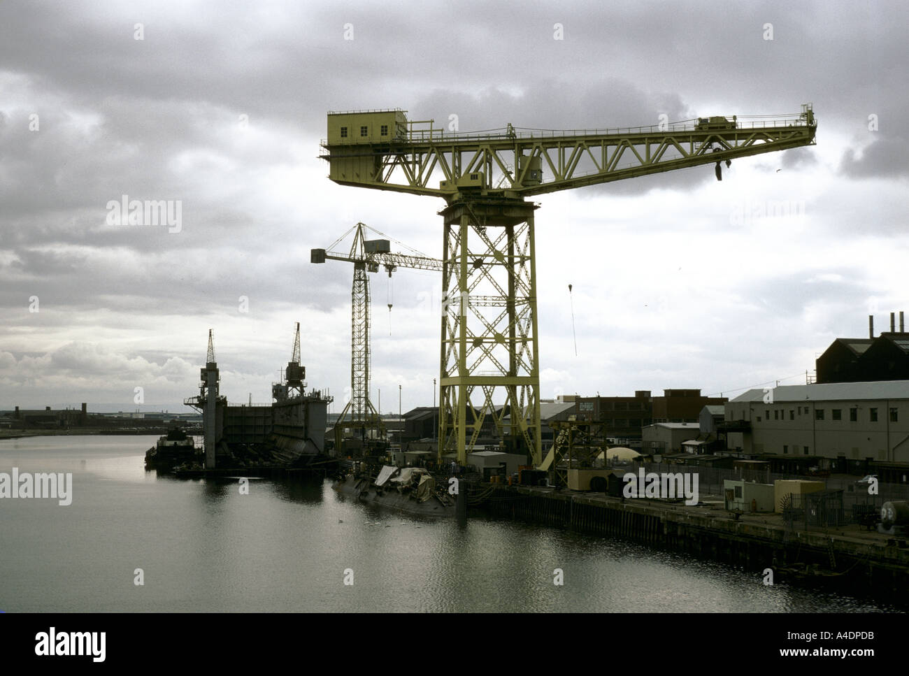 Cranes at Vickers shipyard in Barrow-in- Furness Stock Photo - Alamy