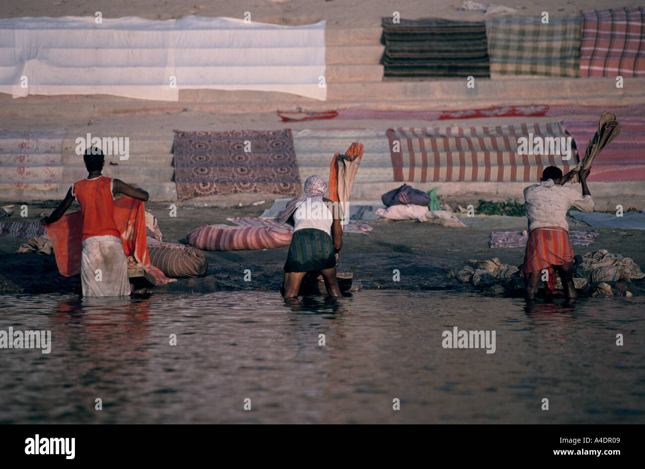 Washing clothes in the River Ganges, Varanasi, India Stock Photo - Alamy