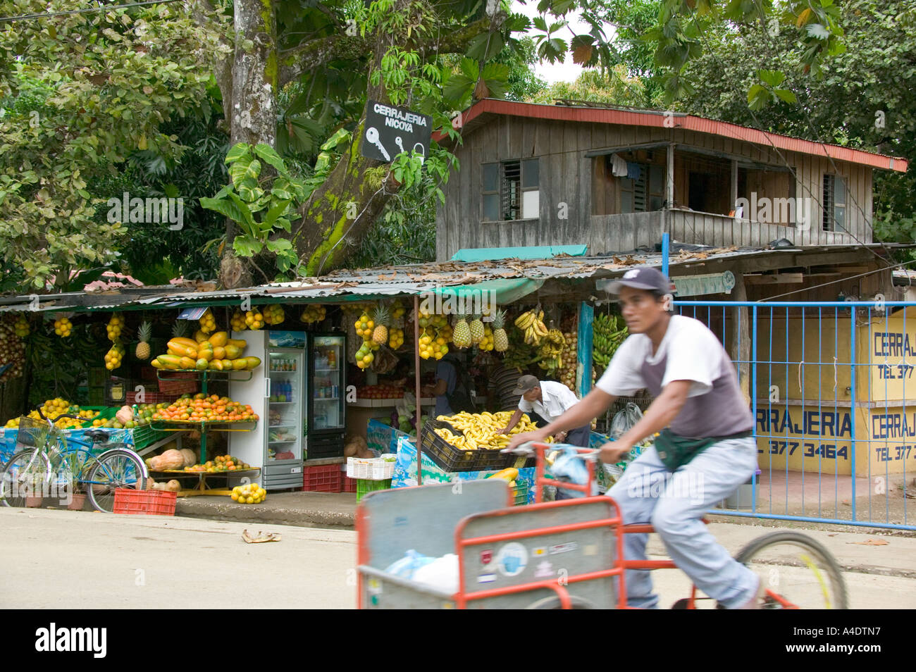 Local fresh-fruit stall on outskirts of Nicoya, Guanacaste, Costa Rica ...