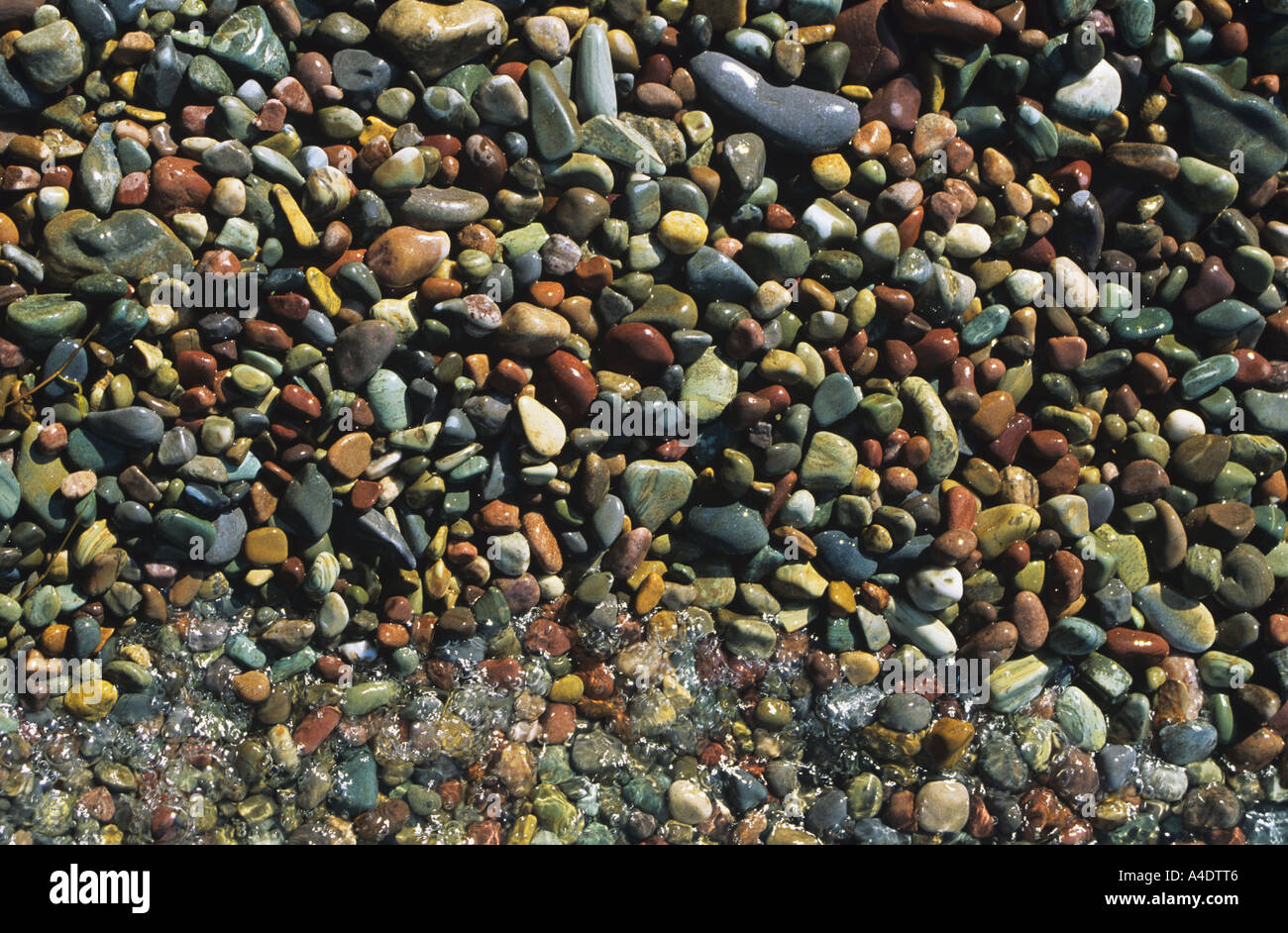 Detail of eroded stones, shoreline of Flathead Lake, Montana USA Stock ...