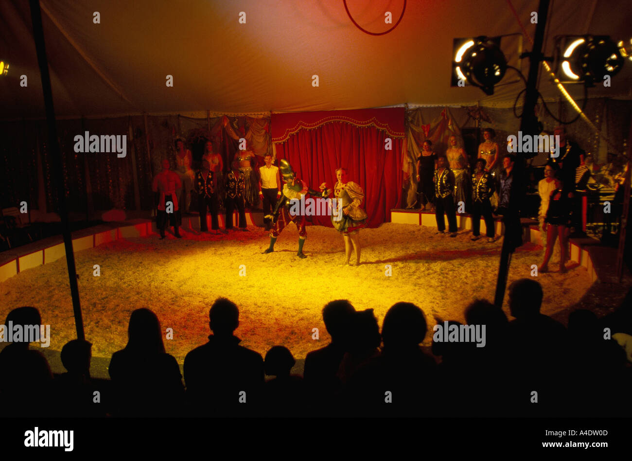 Performers during the finale in the big top at Gifford's Circus Stock ...