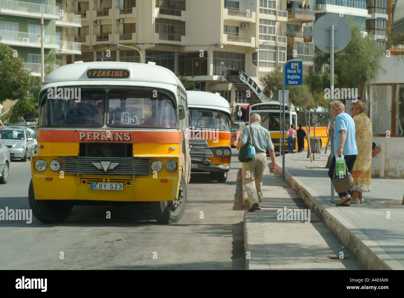 Bus Stop in Malta Stock Photo - Alamy