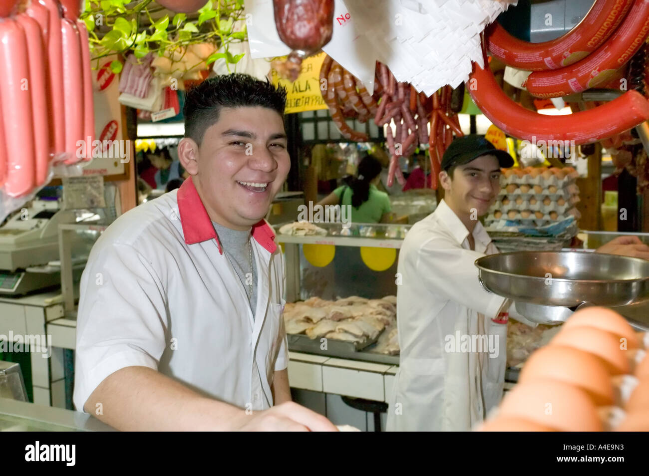 Fresh meats stall in San José Mercado Central, Valle Central ...