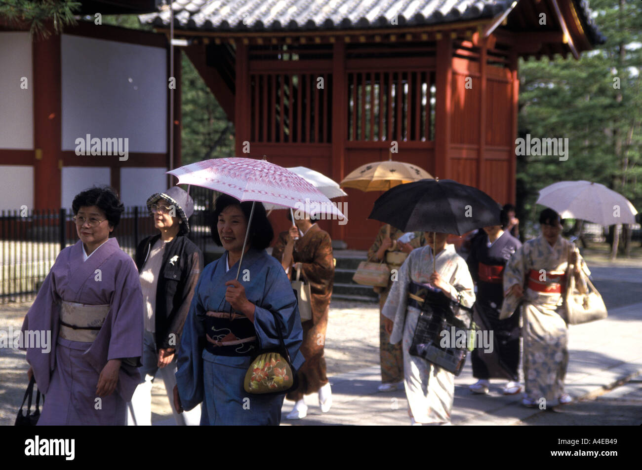 Japanese Women in Traditional Clothing Stock Photo - Alamy