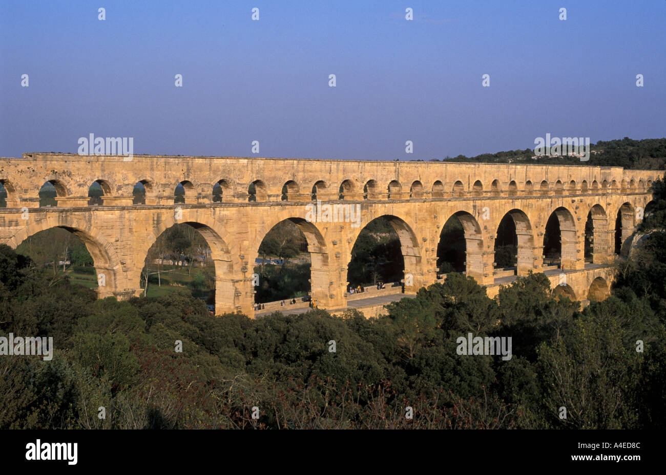 the roman bridge pont du gard near nimes in laguedoc roussillon france ...