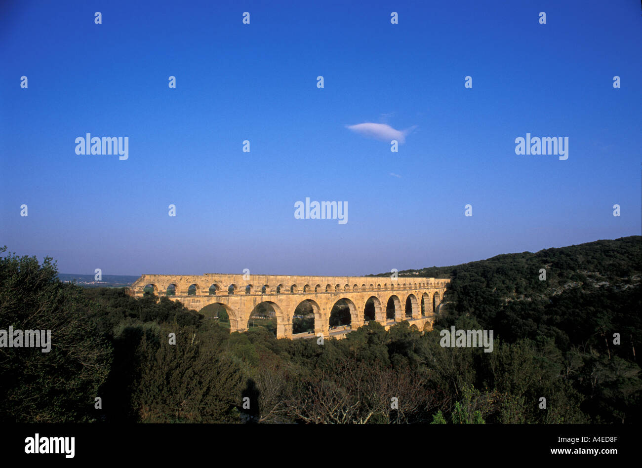 the roman bridge pont du gard near nimes in laguedoc roussillon france ...