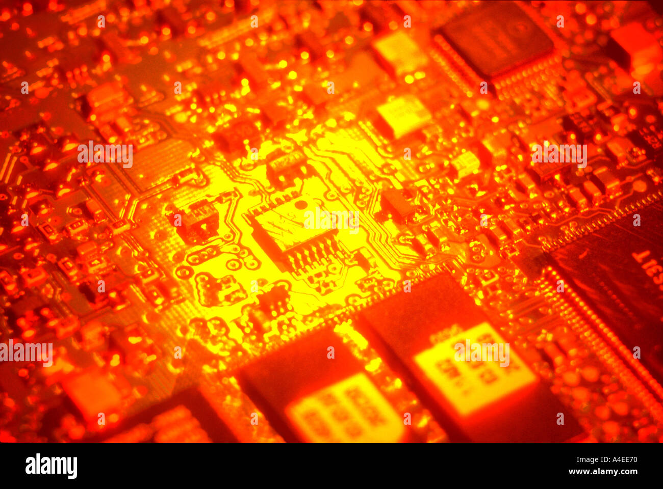 Electronic circuit board Red Stock Photo - Alamy
