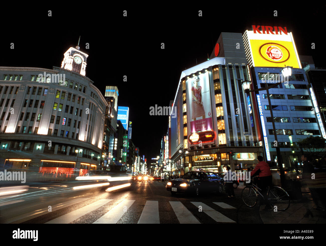 Japan Tokyo Ginza at night Stock Photo - Alamy