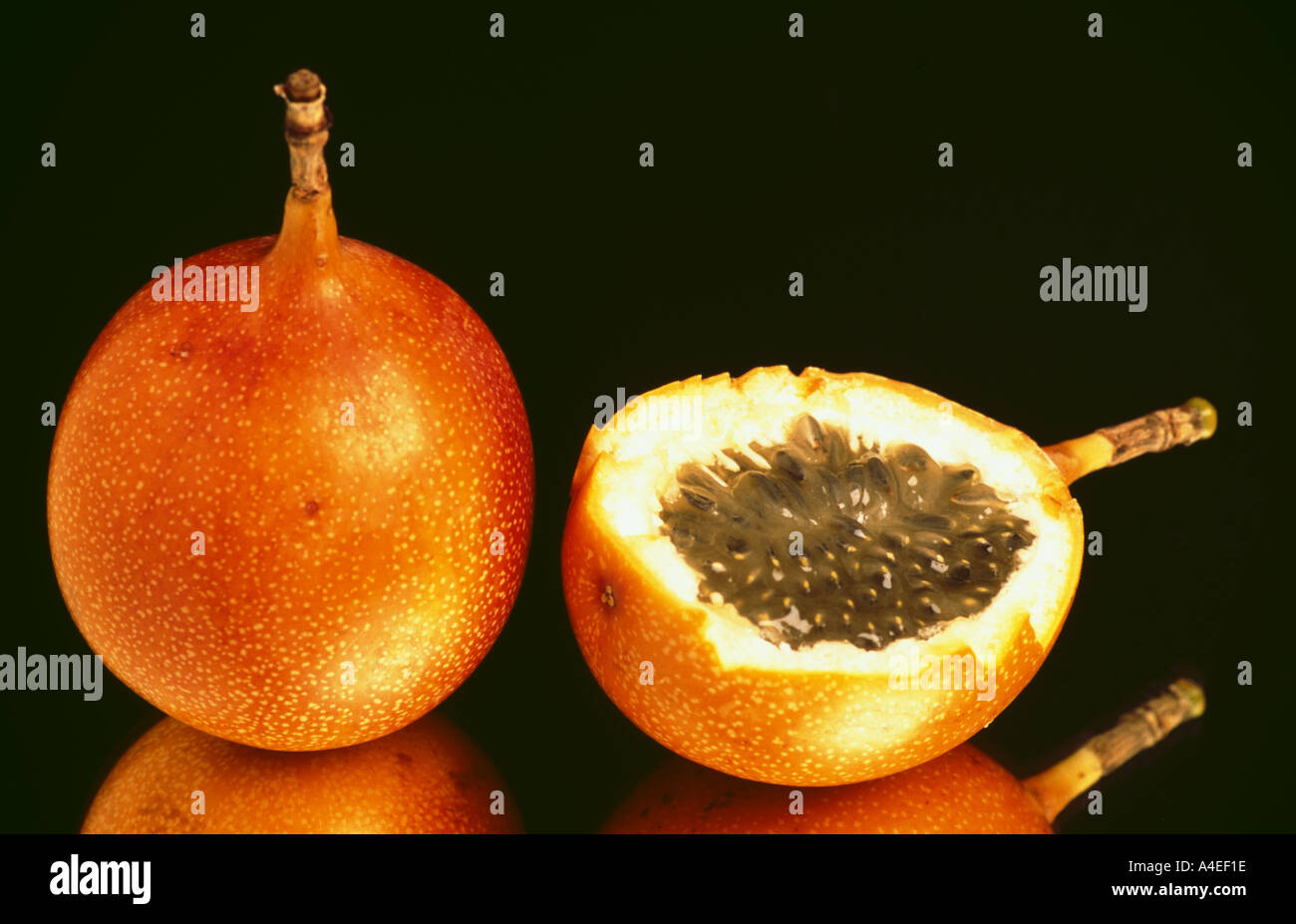 Tropical fruits Grenadille Passiflora ligularis Stock Photo - Alamy