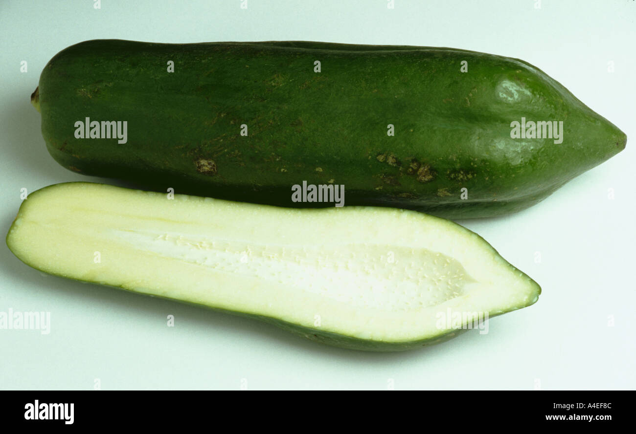 Tropical fruit Babaco Papaya green ripe fruit Carica pentagona Stock ...